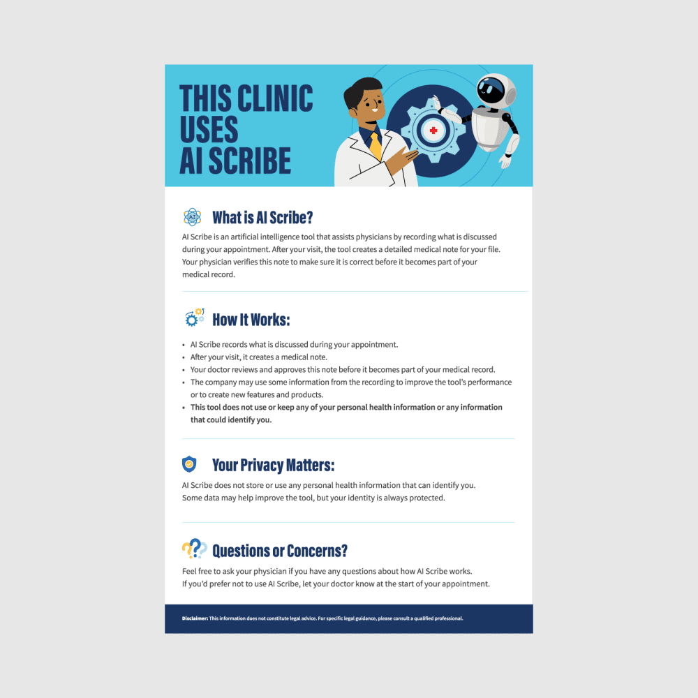 AI Scribe Disclaimer Poster (English) - New Brunswick Medical Society